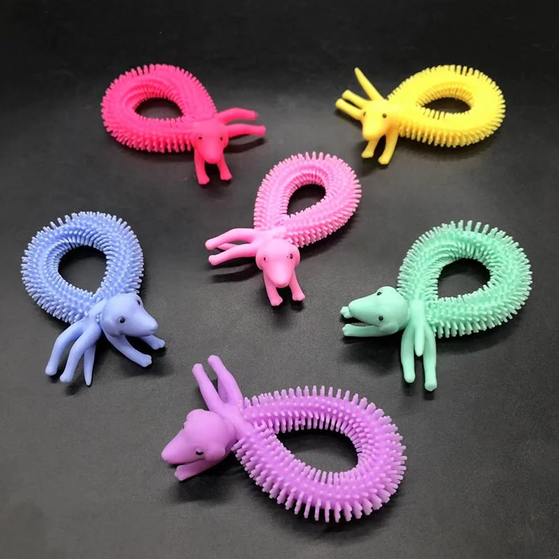 Wholesale Sensory Fidget Toys Soft Stretchy Worm Long Noodle Rubber ...