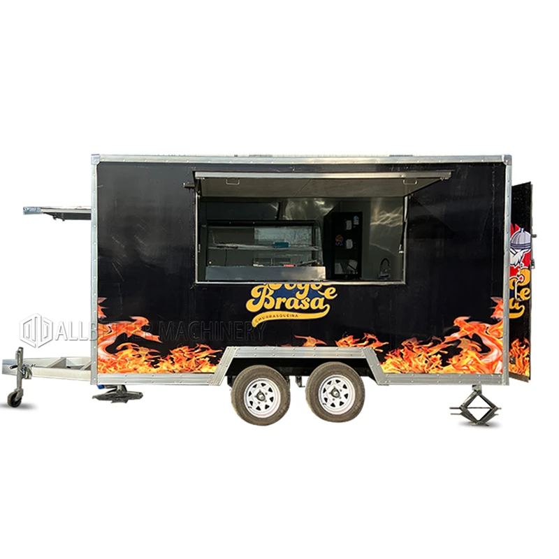 Allbetter Custom Mobile Food Cart With Equipment Pizza Bbq Steak Roast ...