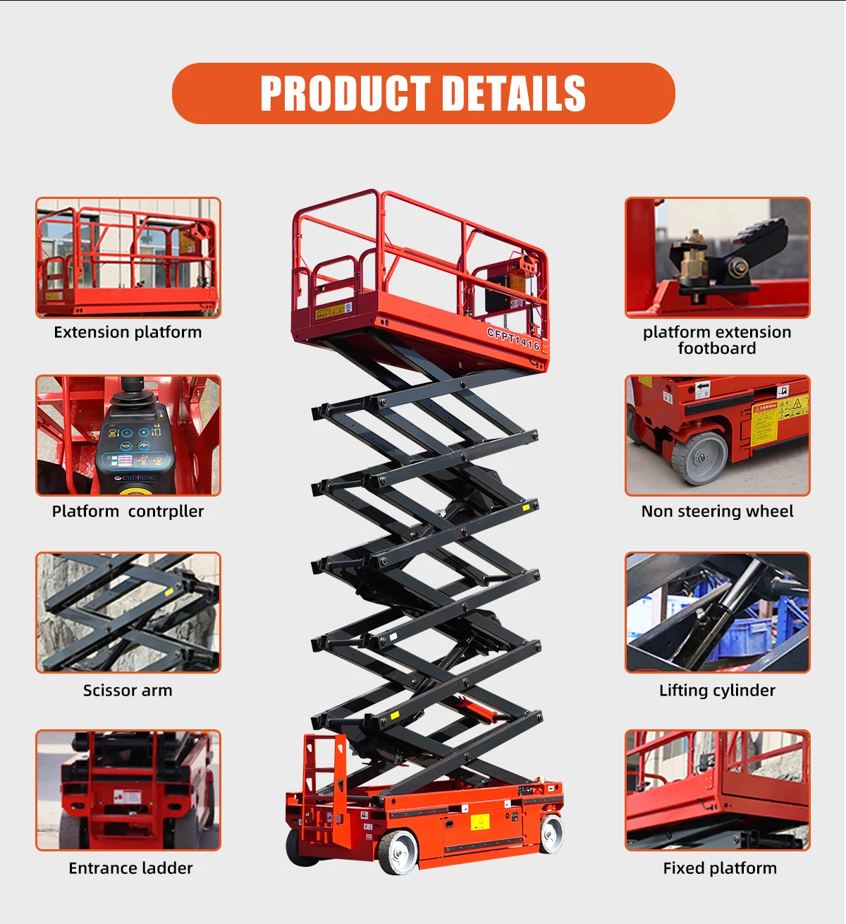 Mini Manlift Self Propelled Scissor Lift On Tracks Rough Terrain ...