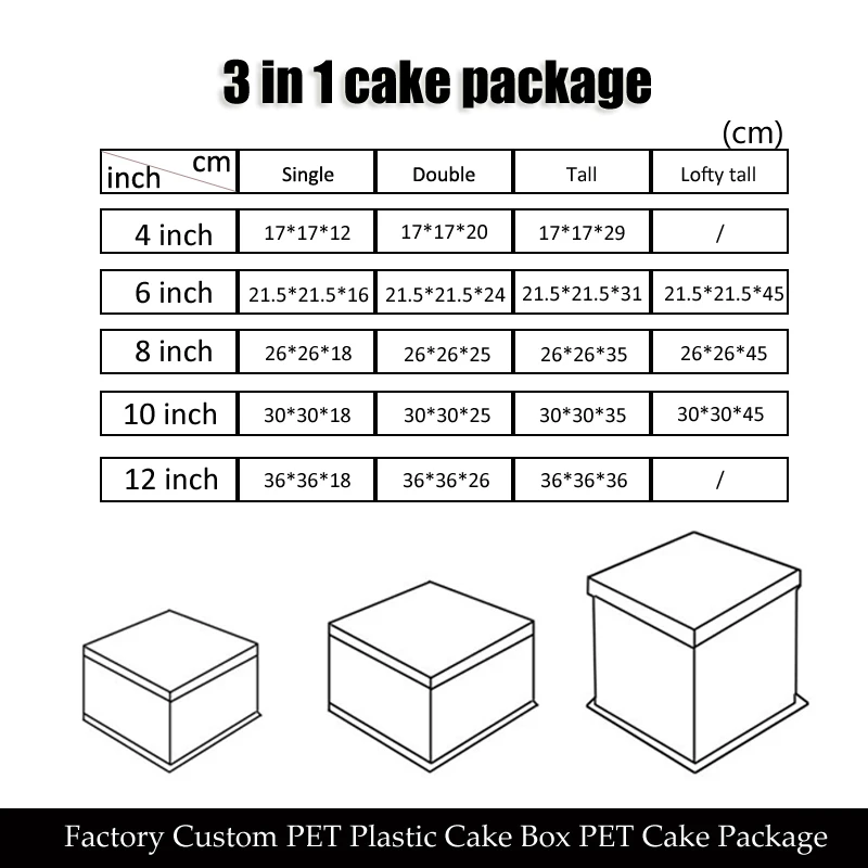 Factory Transparent Pet Tall Cake Boxes For Tiered Cakes Handle Plastic ...