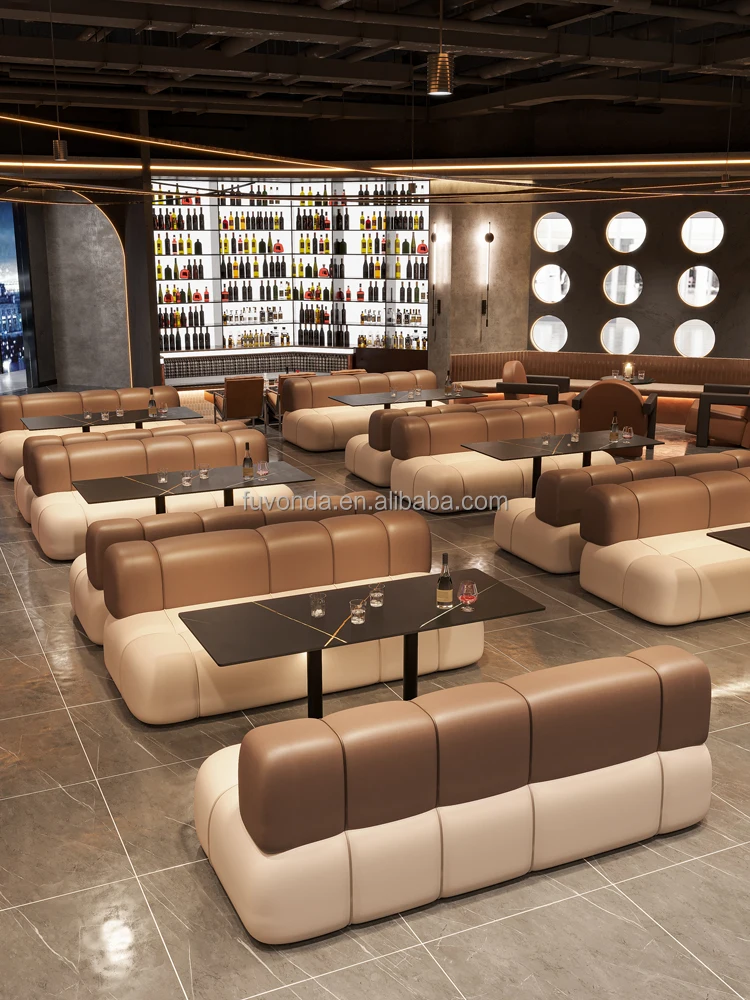 Light Luxury Custom Night Club Vip Bar Sofa Furniture Pu Leather Booth ...