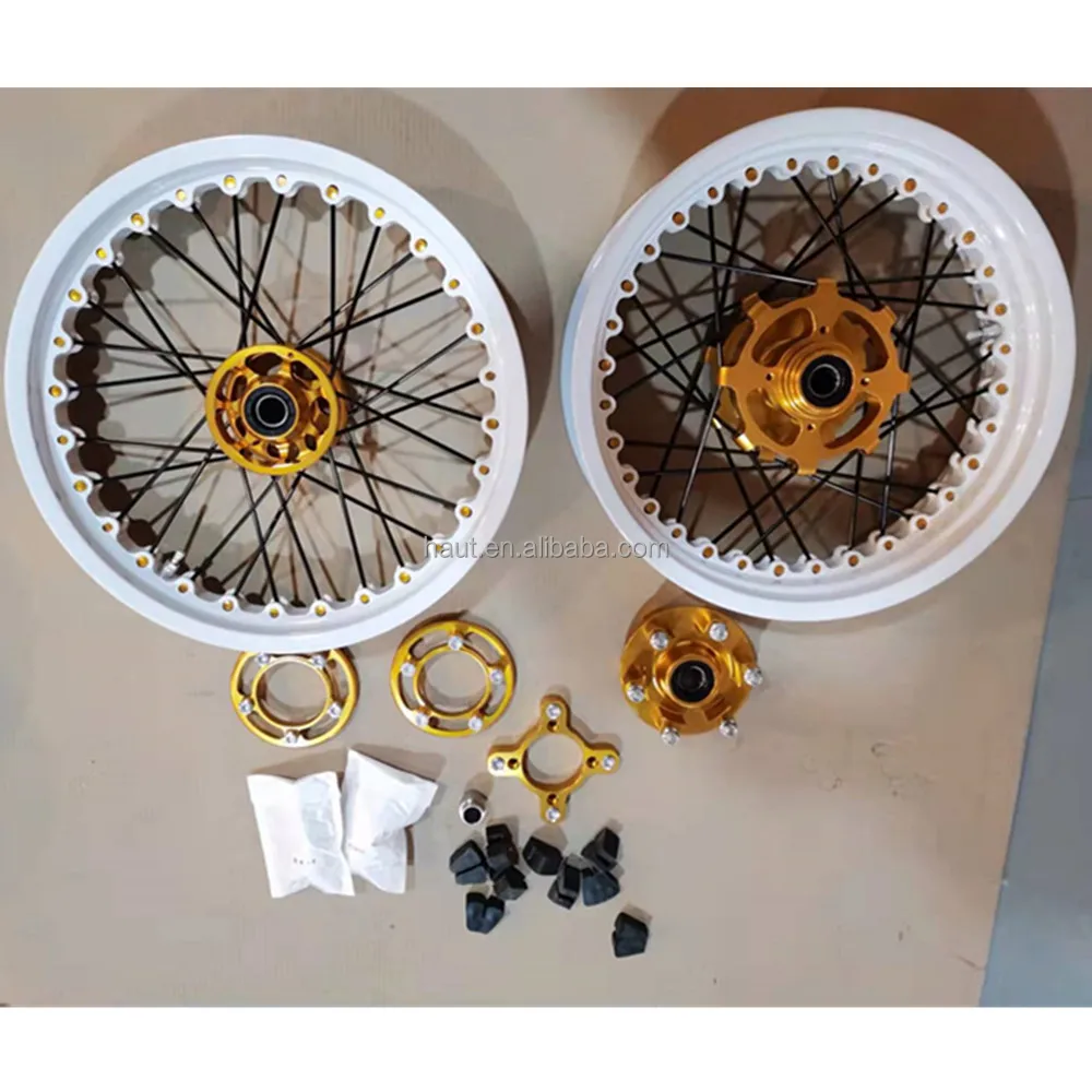 T100 Supermoto Motorcycle Aluminum Spoke Wheels for Tubless Tyre
