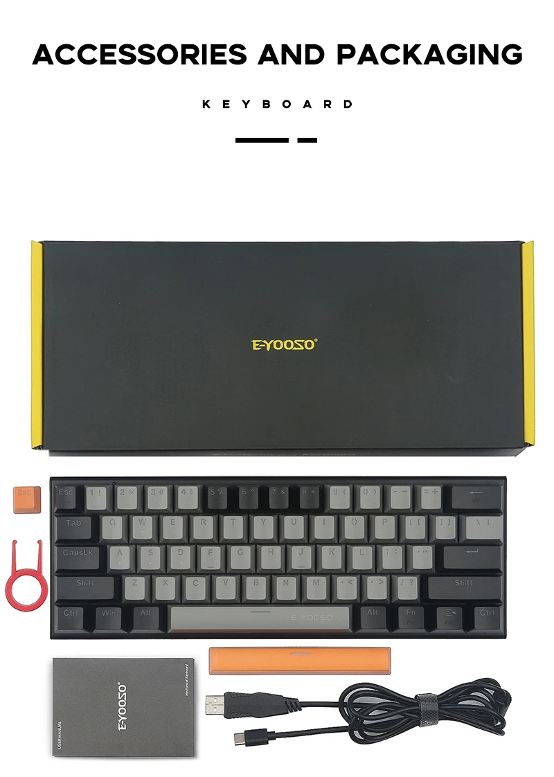 New Arrivals Eyooso Z11 60% Keyboard Gamer Led Backlit Mechanical ...