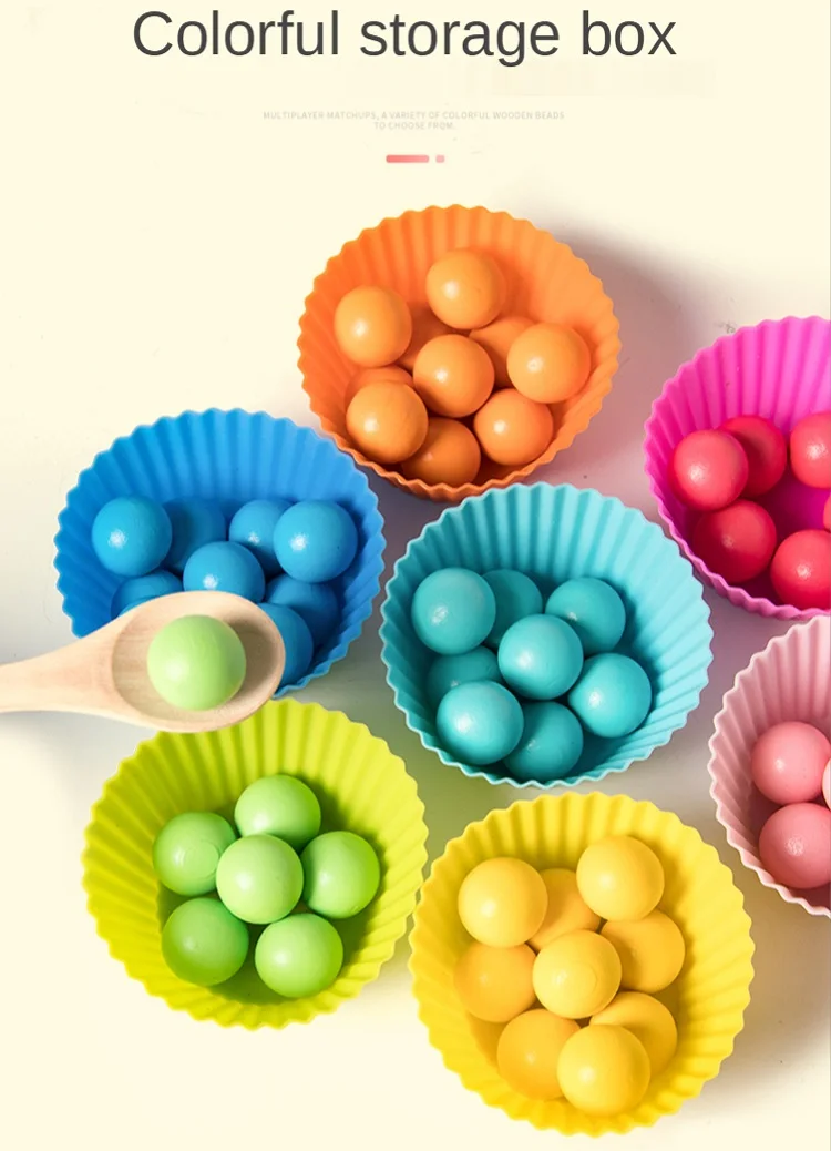 Rainbow Wooden Beads Elimination Game Wood Board Bead Game Toy Colorful ...