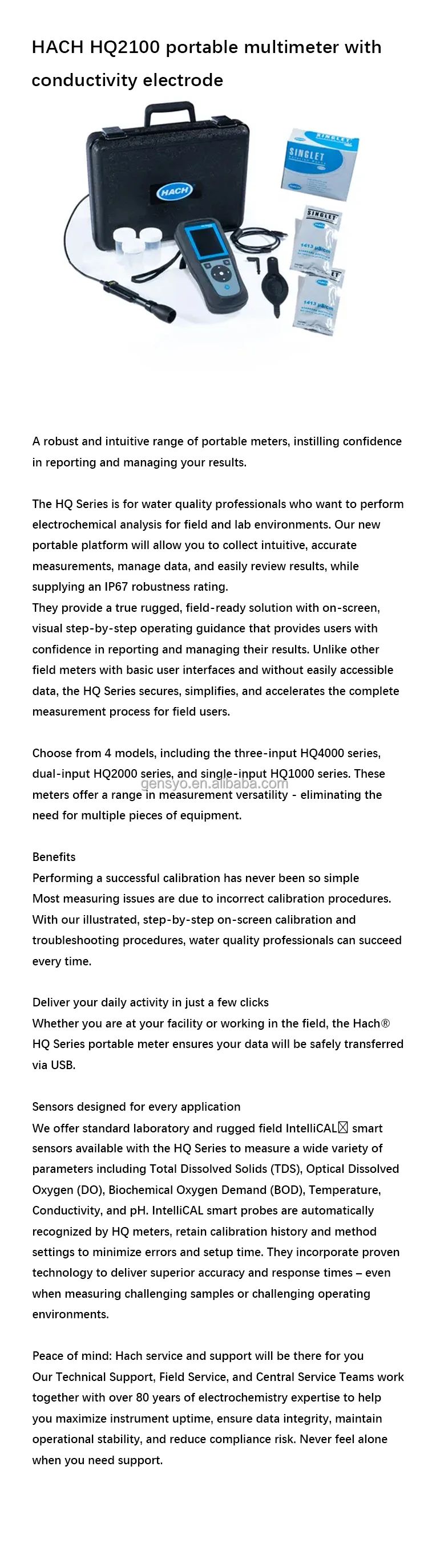 Hach Hq2100 Portable Multimeter With Conductivity Electrode - Buy Hach Hq2100 Portable ...