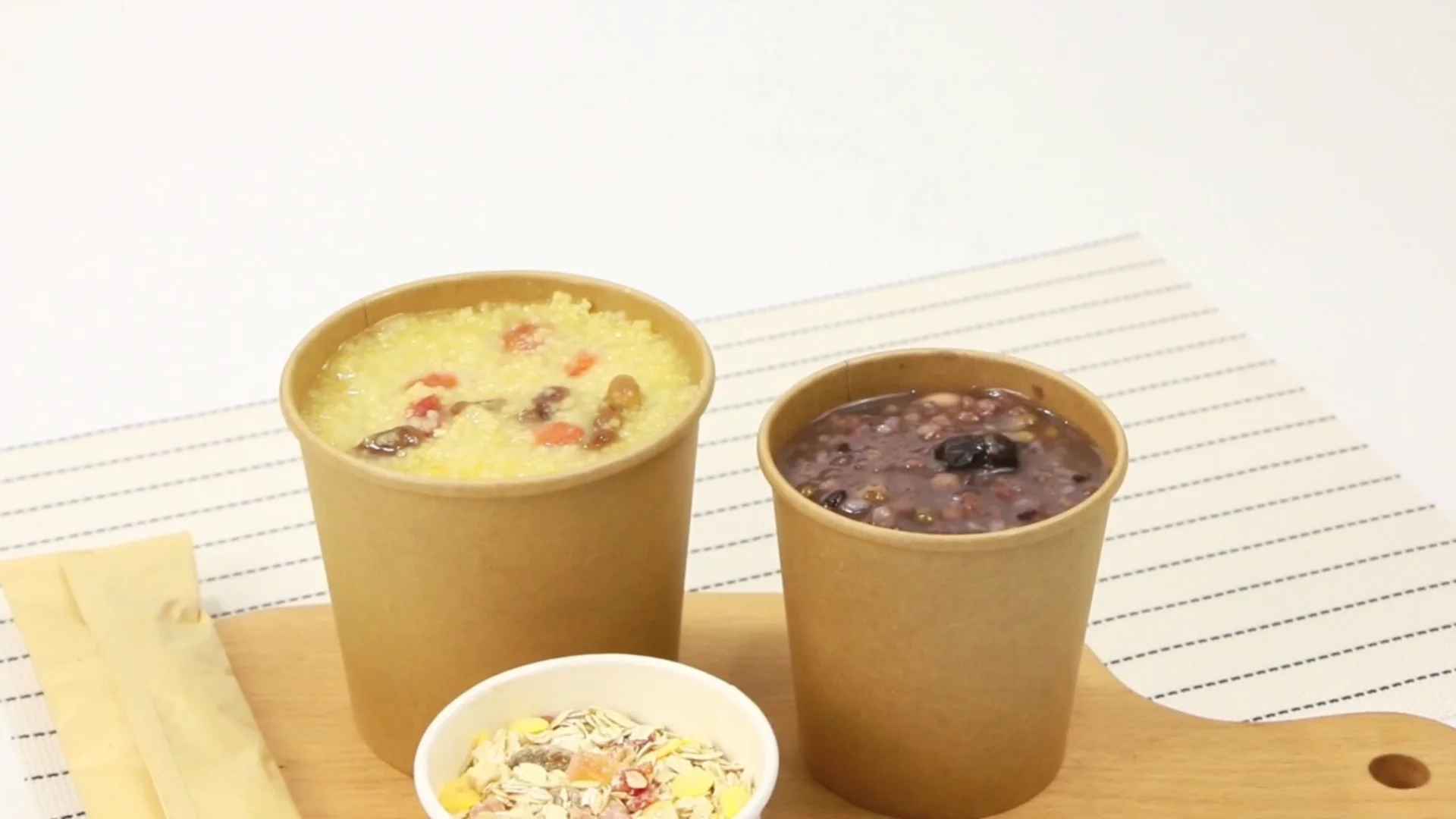 Custom Paper Soup Container With Paper Lids Brown Paper Soup Bowl ...