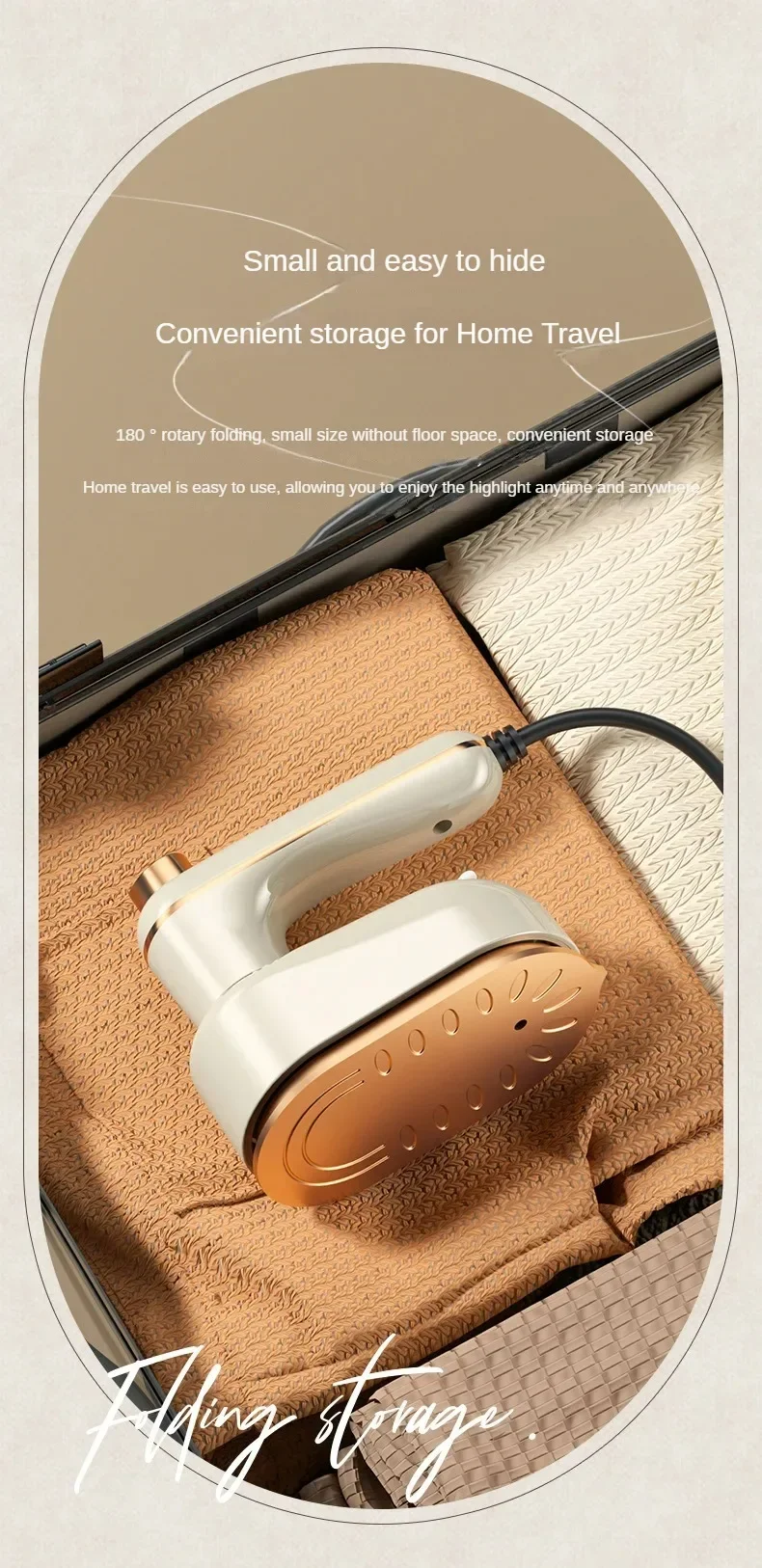 Mini Travel Steam Press Iron - Efficient Handheld Garment Steamer