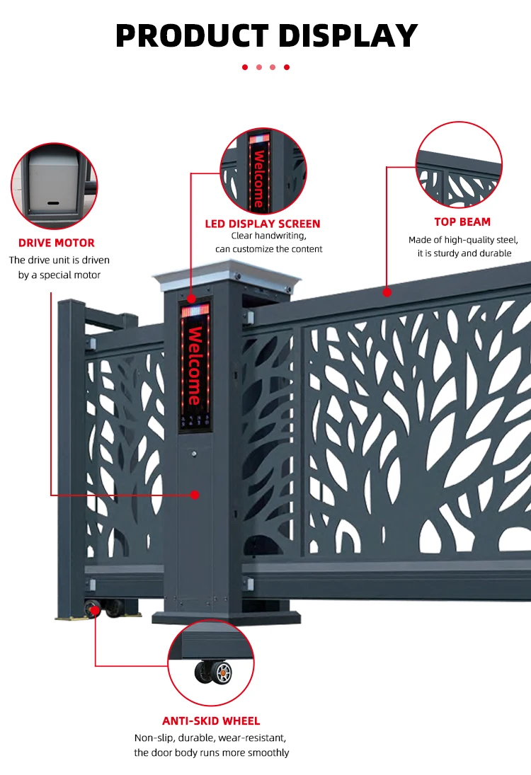 Aluminum Cantilever Sliding Electric Gate Hardware Sets with Automatic ...