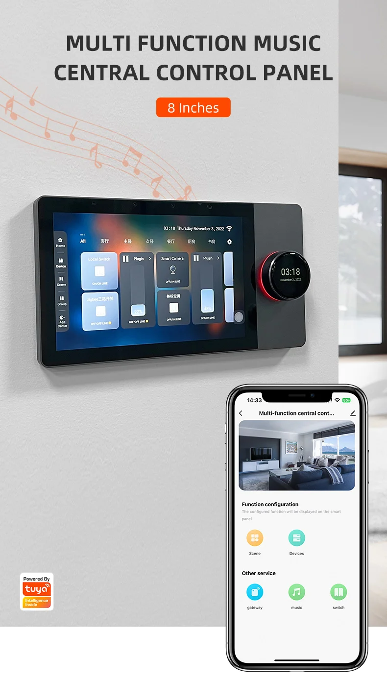 8-Inch Smart Home Hub - WiFi & BLE Central Control Panel with Touch ...