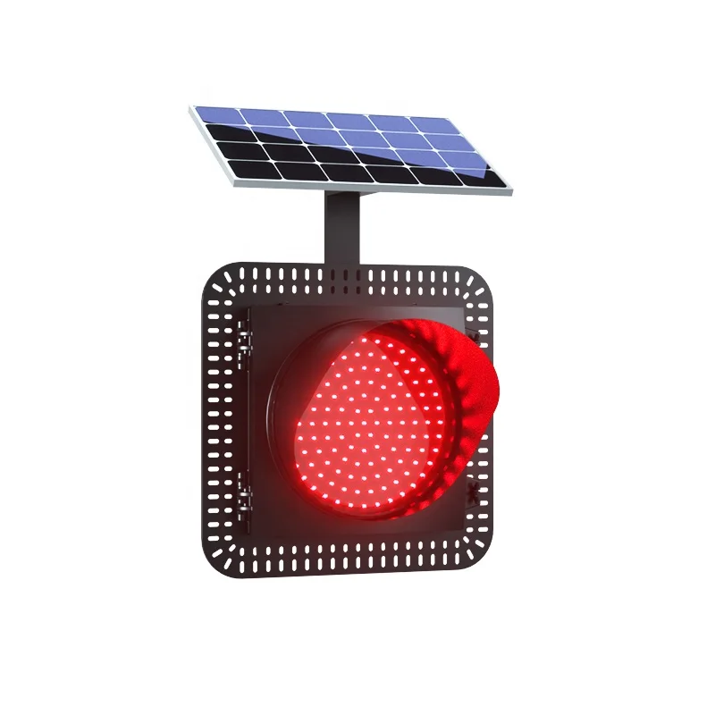 300mm Red Warning Flashing Road Safety Traffic Lights Solar Led Traffic ...