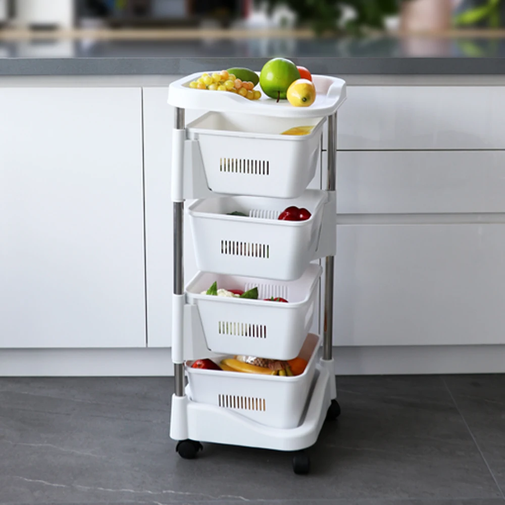 4-tier Square Kitchen Rotating Shelf - Efficient Storage