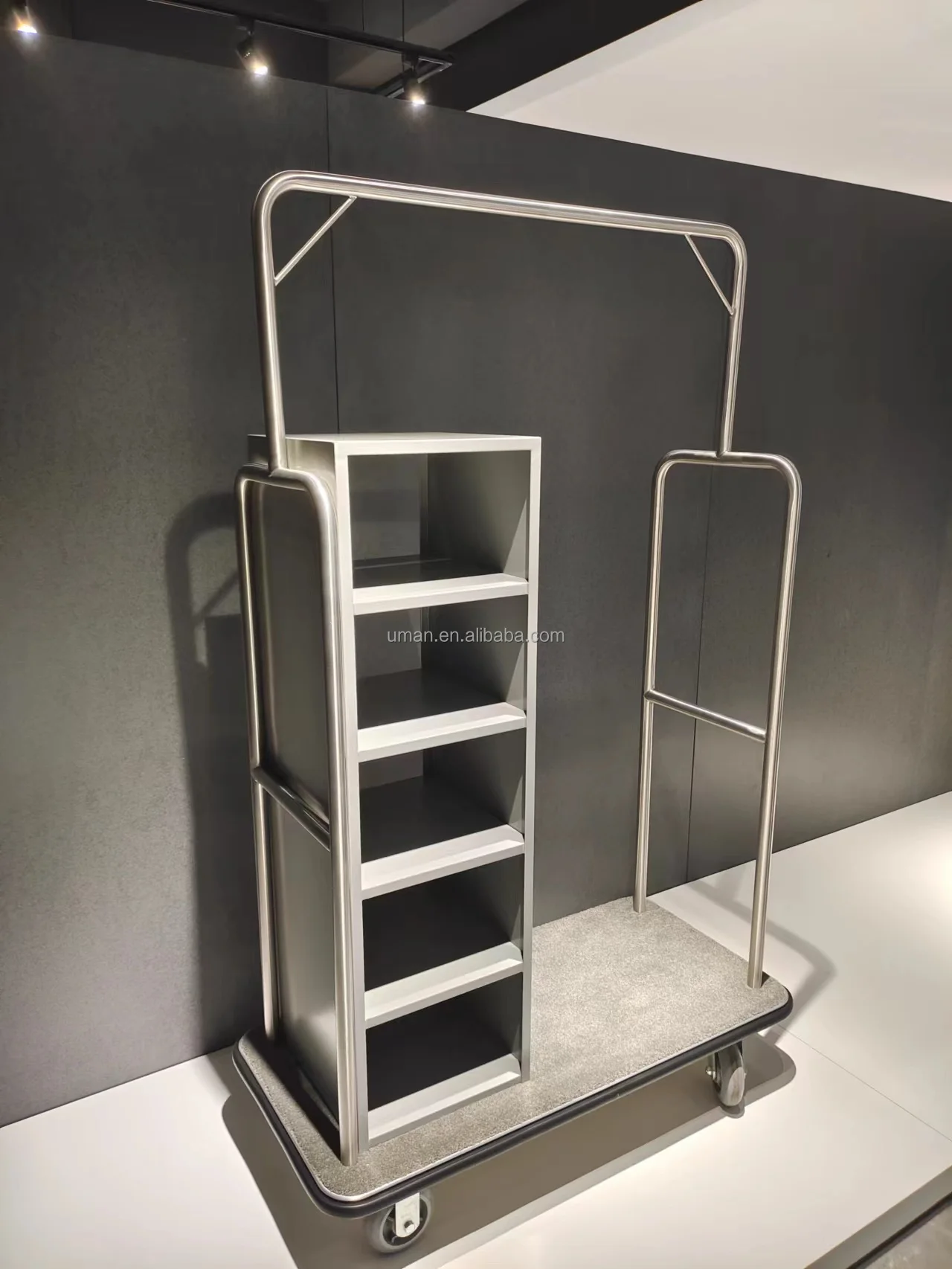 Hotel Valet Linen Trolley - Premium Stainless Steel Cart