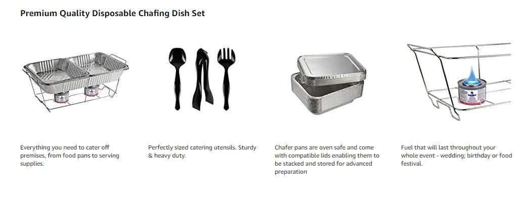 Disposable Wire Chafer Stand Chafing Rack Set With Aluminum Full ...