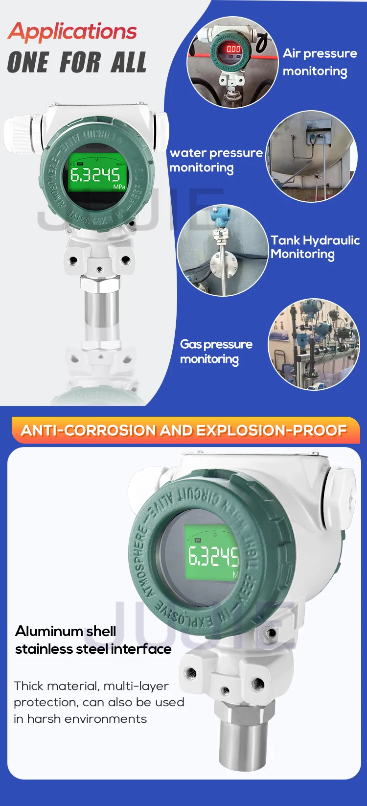 Glycerine Filled Pressure Gauge Oil Filled Manometer Hydraulic Water ...