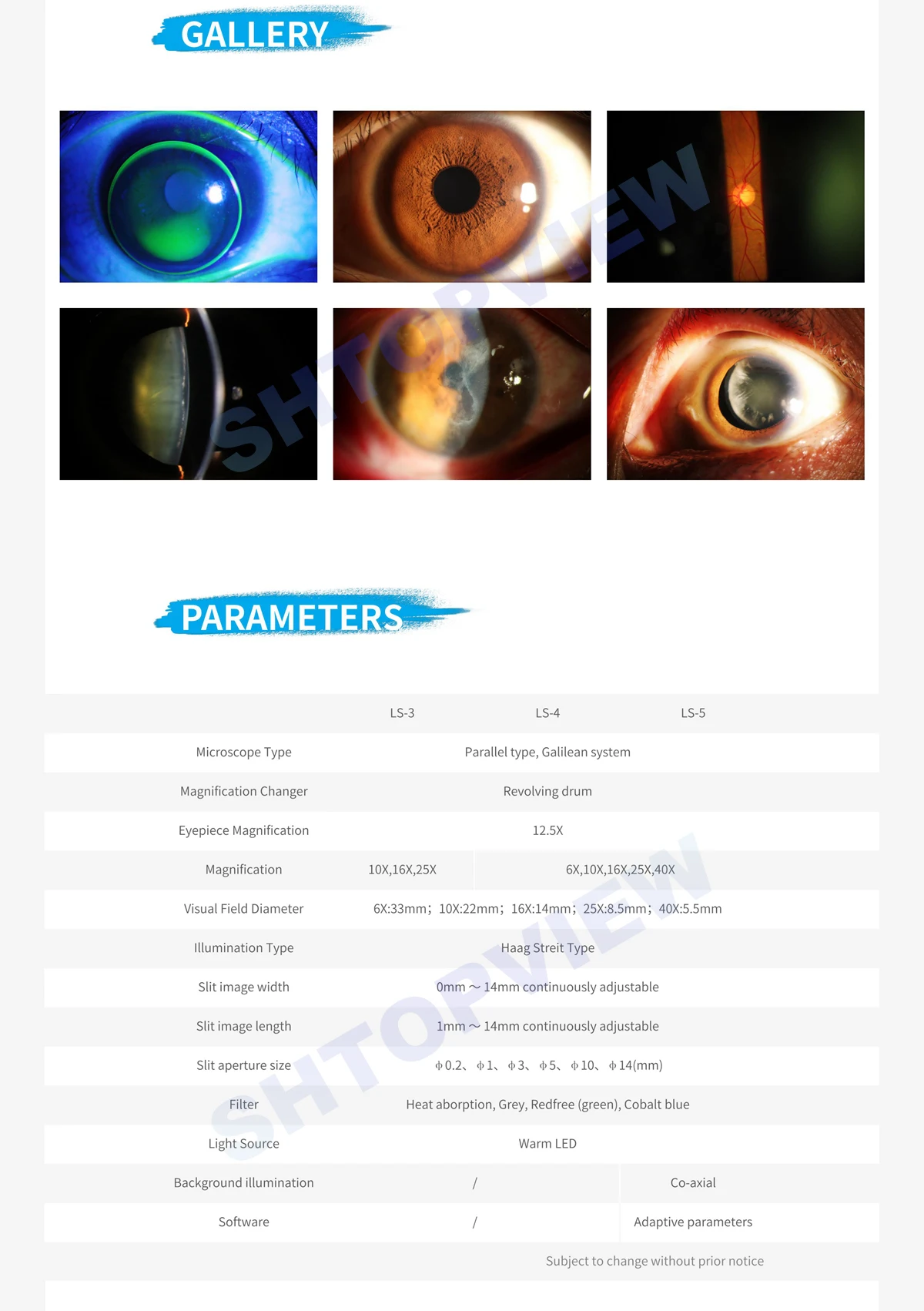 SHTOPVIEW New Arrival Profesional Ophthalmic Medical Instrument 5 Steps LED Digital Slit Lamp ...