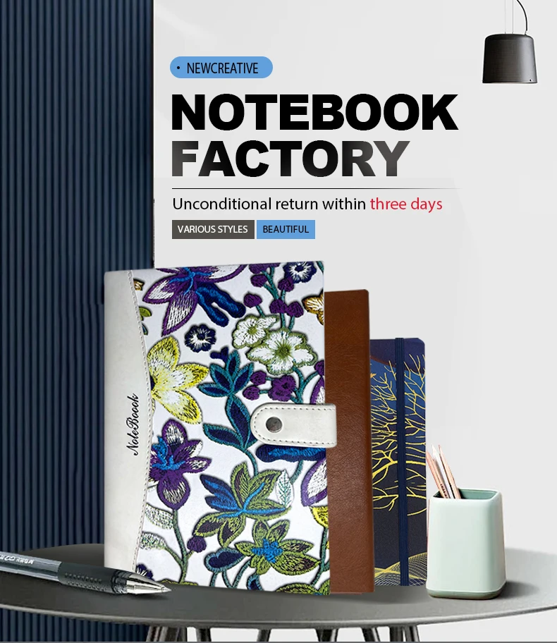 Custom Leather Notebook Colored Gold Edge Agenda Planner Promotion Gift ...