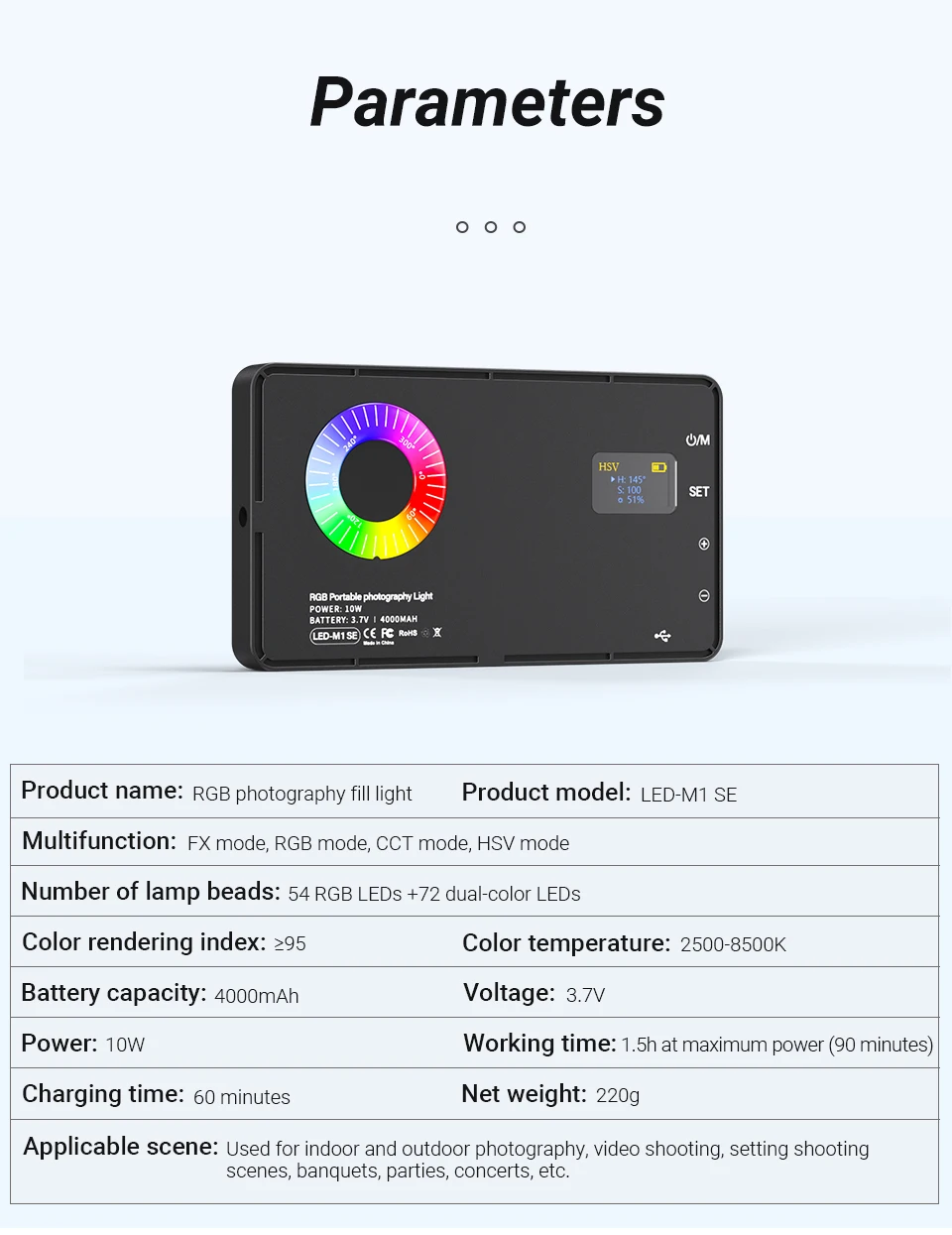 Mamen Ls-c02 Led Video Light White Light On-camera Photography Fill ...