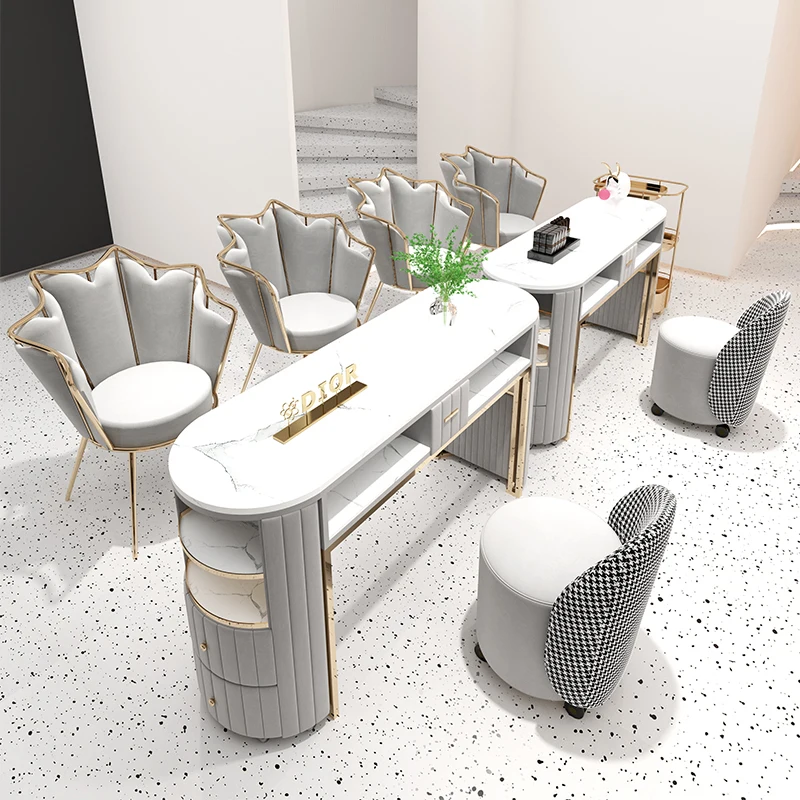 Modern Nordic Nail Table Salon Nail Furniture Marble Nail Table And ...