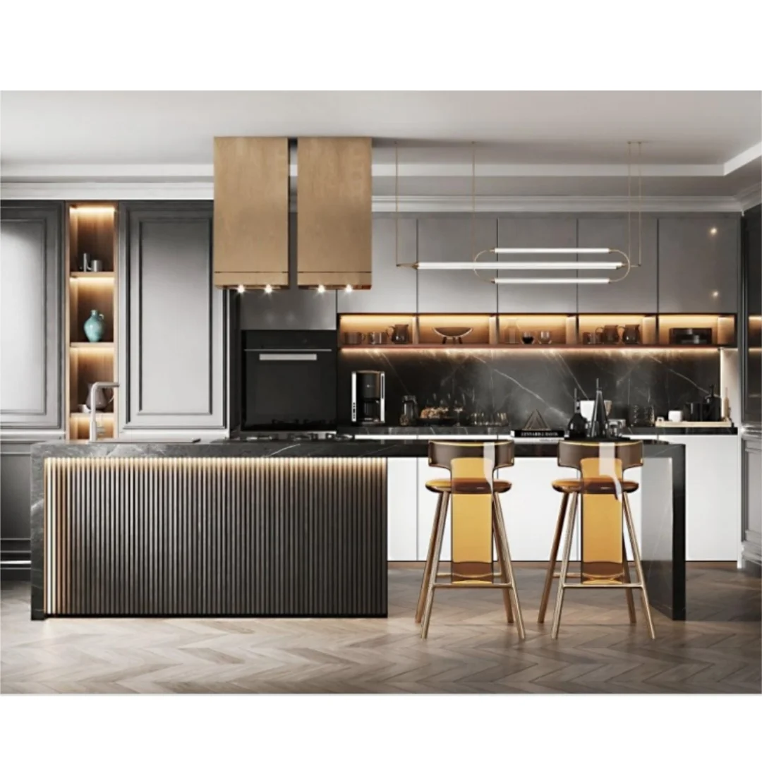 Slight Luxury French Style Kitchen Cabinet Splicing Frames Kitchen ...