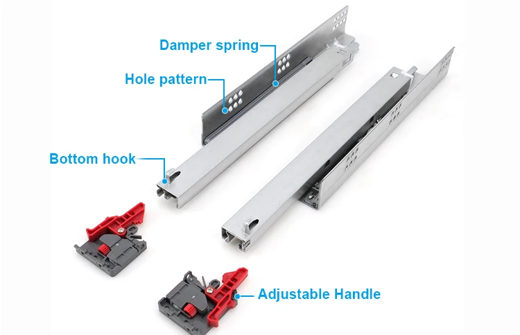Heavy Duty Concealed Telescopic Slide Undermount Drawer Slide ...