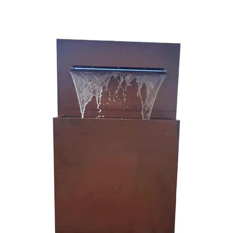 Modern Corten Steel Outdoor Waterfall Fountain Garden Decorative Metal ...