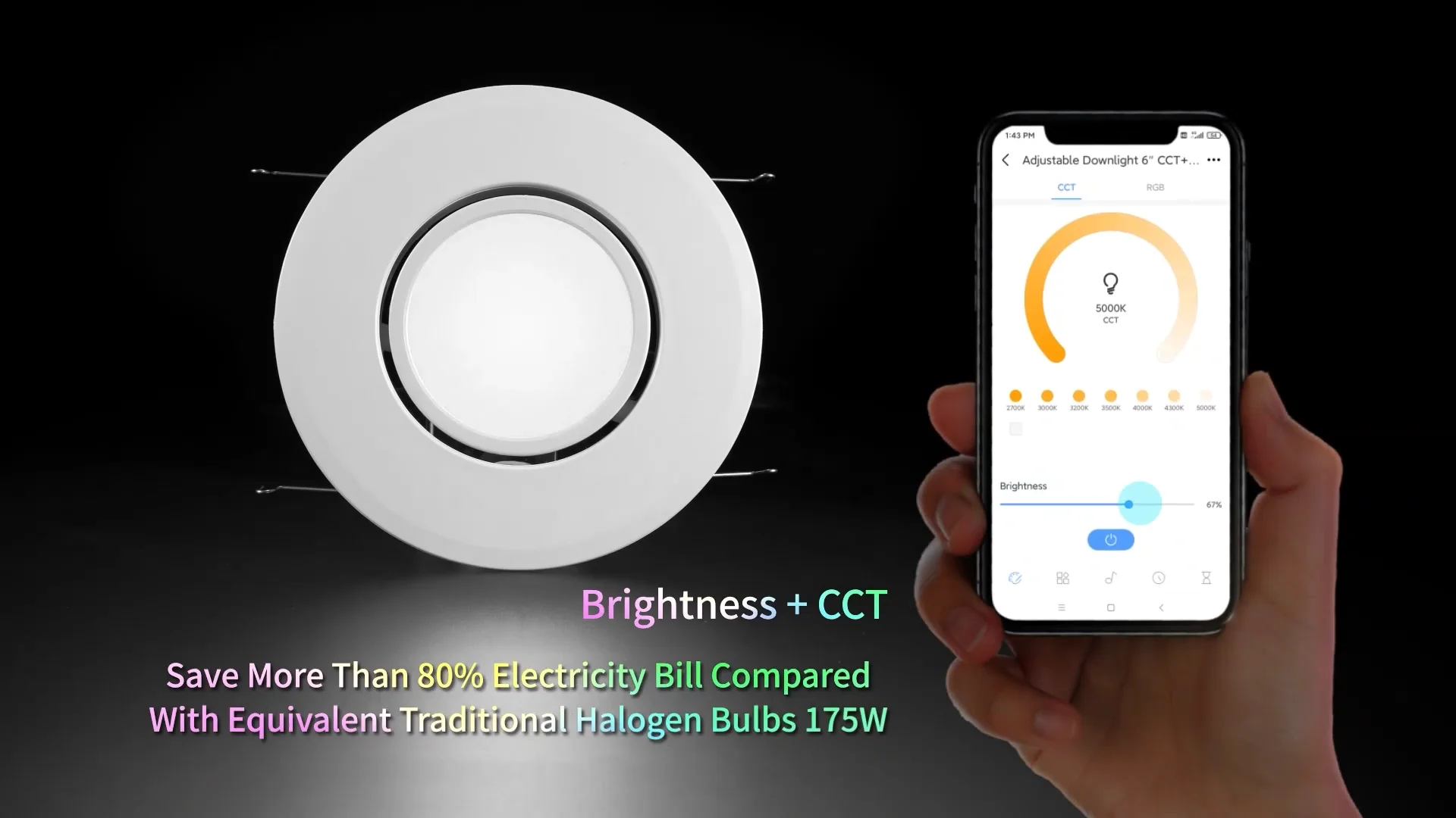 Dimmable Tunable Gimbal Led Downlight 4inch 10w Retrofit Downlight Cct ...