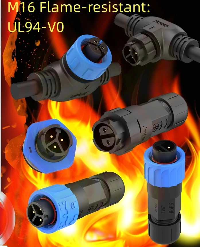 M16 Molded Cable Male Female Wire To Wire Electrical Power Waterproof ...