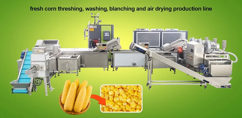 Commercial Sweet Corn Threshing Blanching Washing Dewatering Processing ...