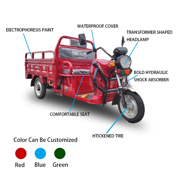 Fast 90km India Pedicab Rickshaw Motorized Electric Tricycle For Men ...