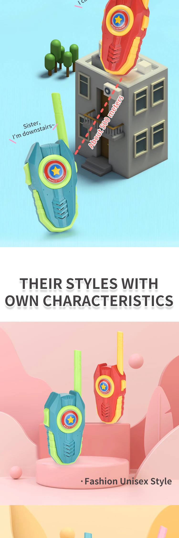 Outdoor Two Way Radio Walkie Talkie Toys Kids Long Range Walkie Talkies ...