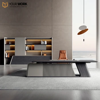 Modern High-quality Office Table Executive Leather Desk E0 Wood Luxury ...