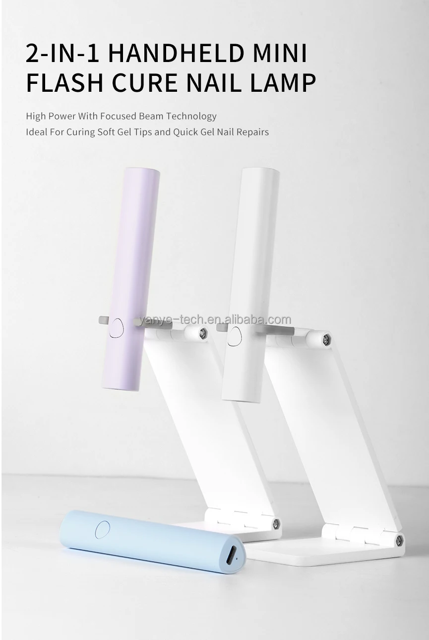 Hot Selling 3W Rechargeable Cordless UV LED Nail Lamp Mini Handheld ...