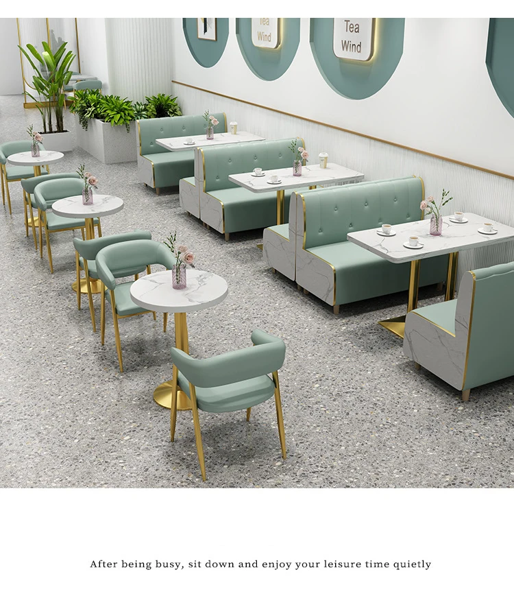 Purelyfeel Milk Tea Shop Booth Sofa Bakery Cafe Table & Chair Set
