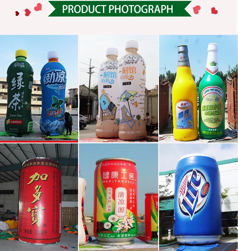 Factory Custom Giant Inflatable Liquor Bottle Can Model For Advertising ...