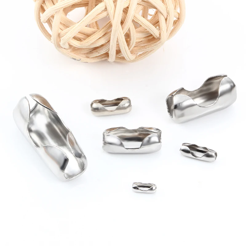 10/50pcs/lot Stainless Steel Ball Chain Connector Clasps Gold End Beads ...