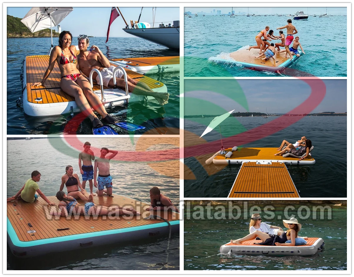Outdoor Inflatable Swim Island - Floating Raft Platform