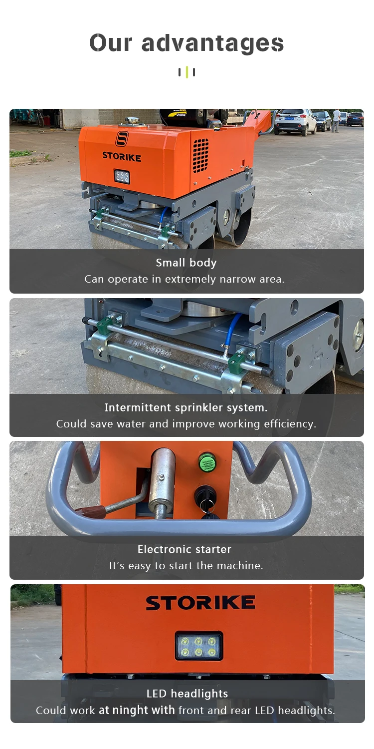 High Efficiency Walk Behind Roller Compactor for Roads