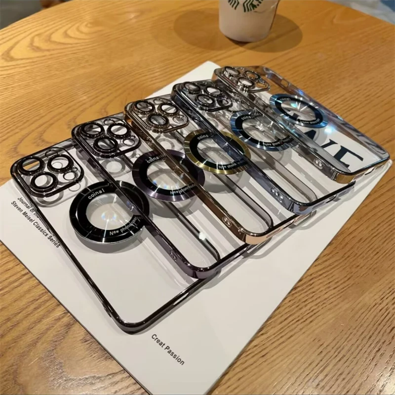 Plating Logo Hole Magsafe Magnetic Case For Iphone 14 13 12 11 Pro Max ...