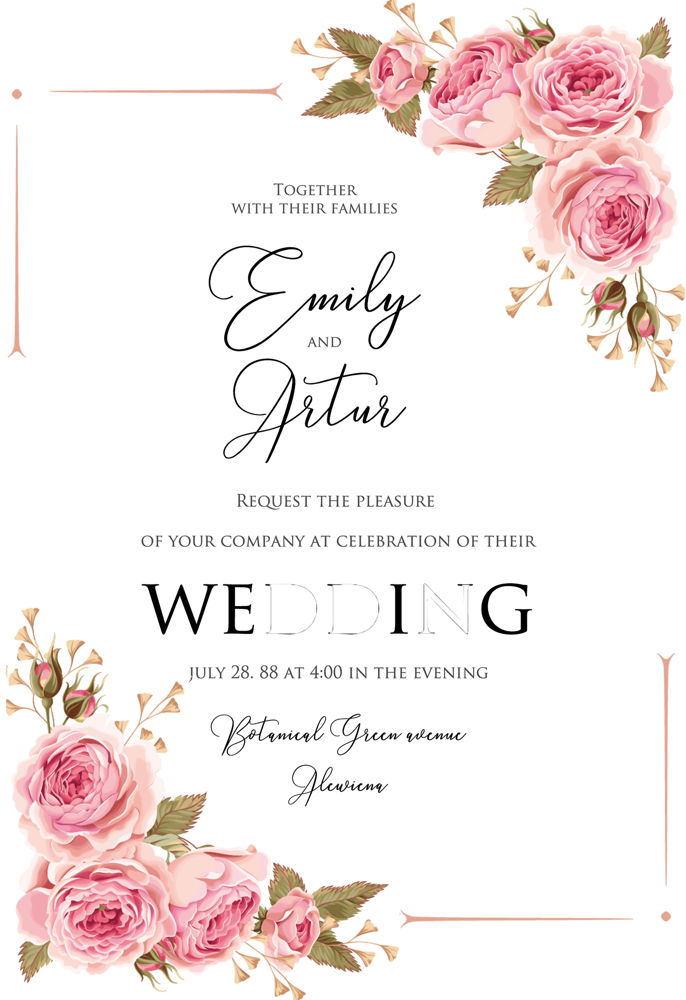 Custom Luxury Printed Invitation Cards with Envelope