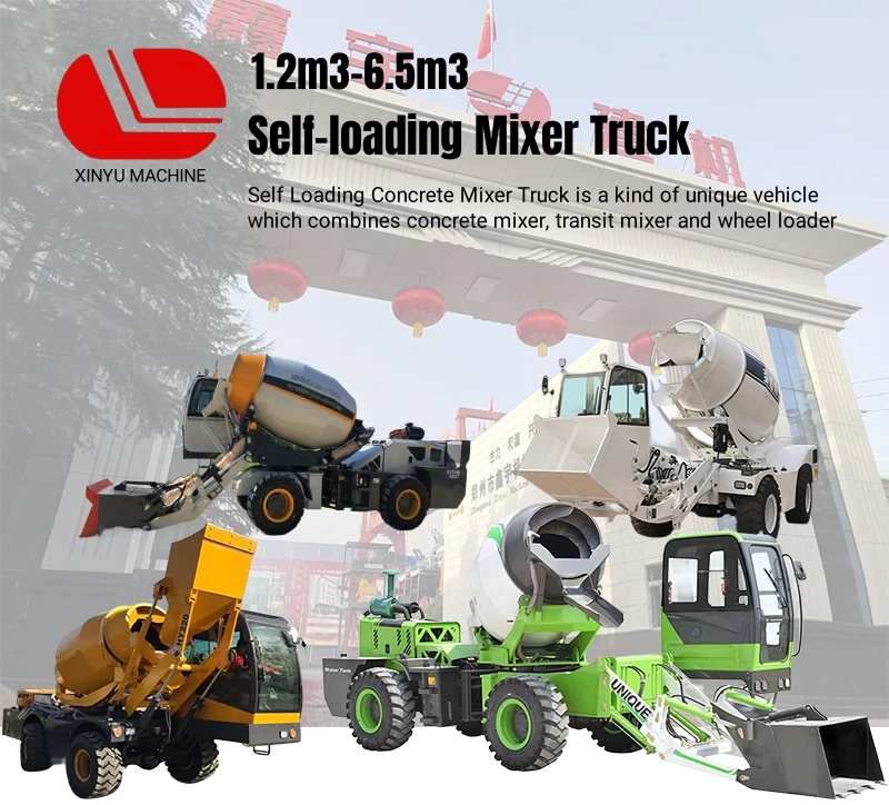3.5m3 Automatic Feeding Concrete Mixer Truck Self Loading Cement Mixing ...