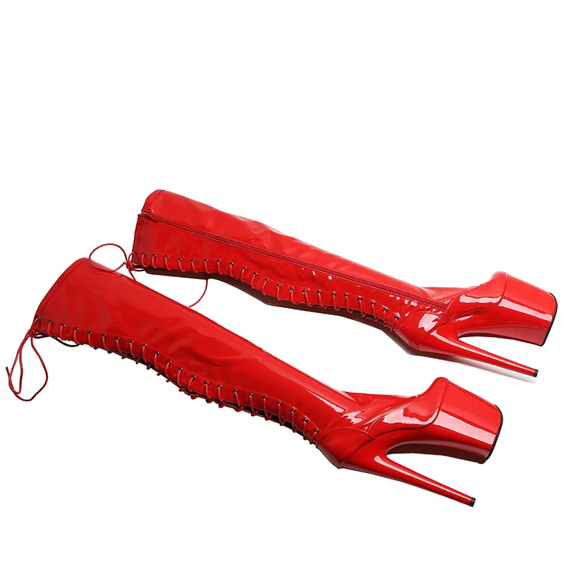 20cm / 8 Inch Patent Pu Upper Women Fashion High Heel Platform Back ...
