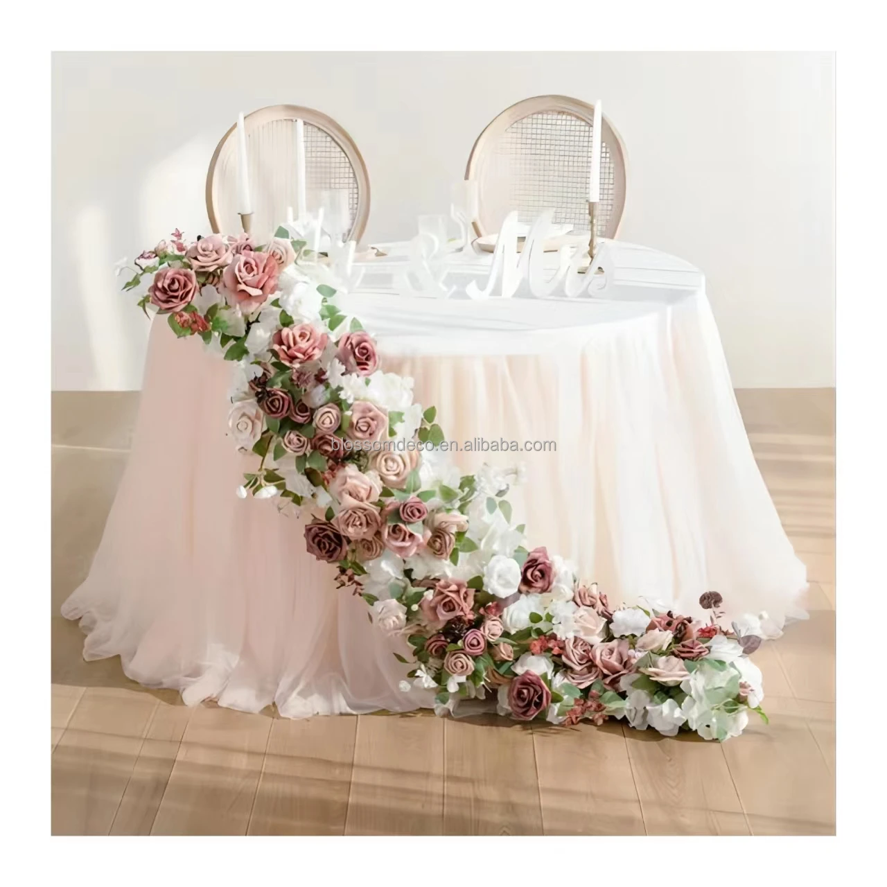 Flower Runner Wedding Decoration Table Centerpieces Flower Garland Red ...