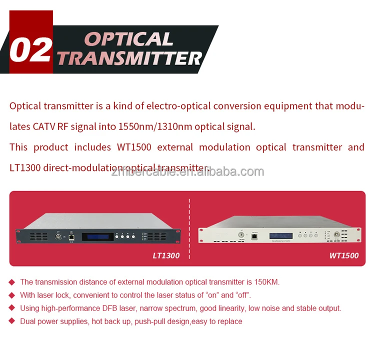 DBC 1550nm 1310nm Fiber Optic Transmitter for CATV Systems