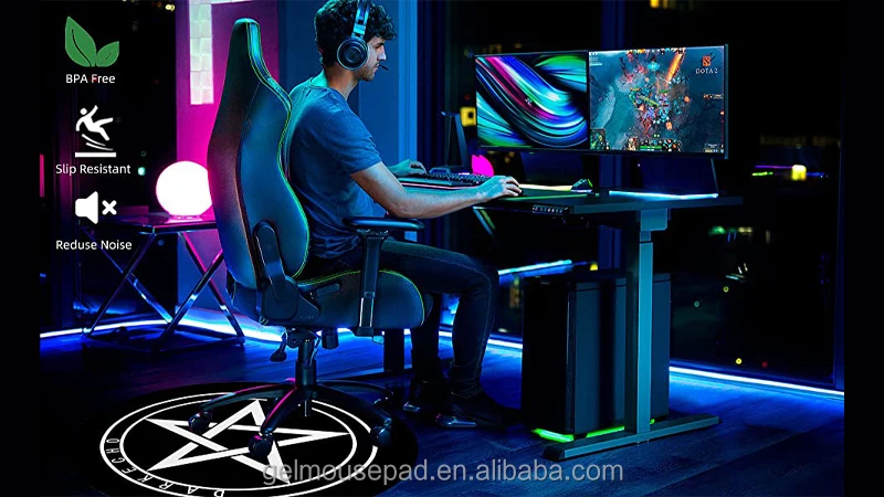 Cool Gaming Chair Floor Mat Diameter 120 Cm Round E-sport Gaming Floor ...