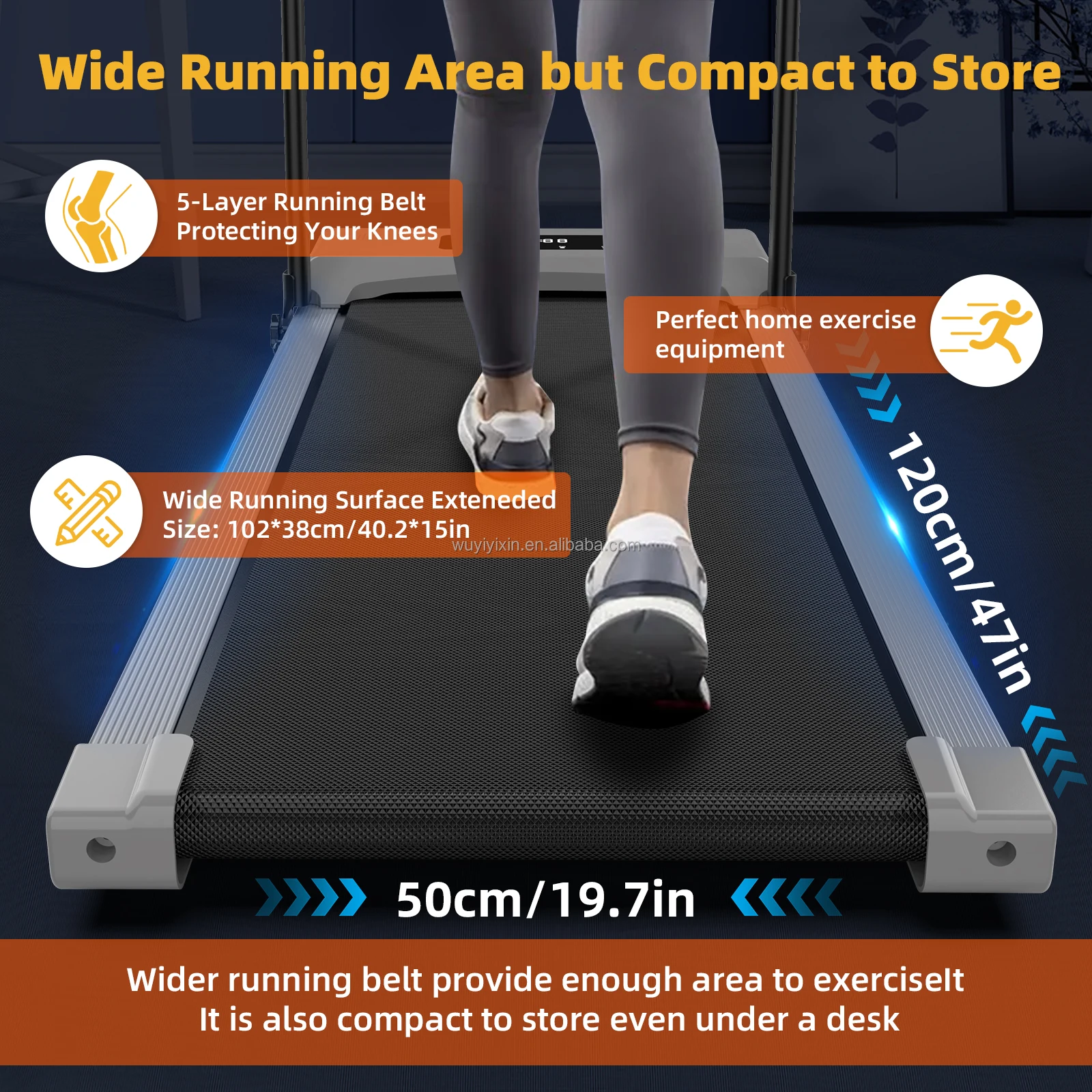 Foldable Under Desk Walking Pad Pro Treadmill - Compact, Portable ...