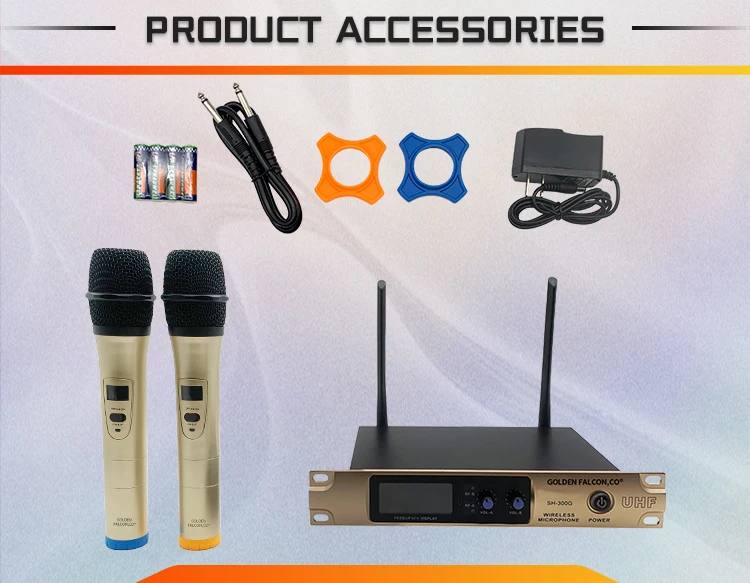 Portable Wireless Microphones - UHF Rechargeable Dual Mic