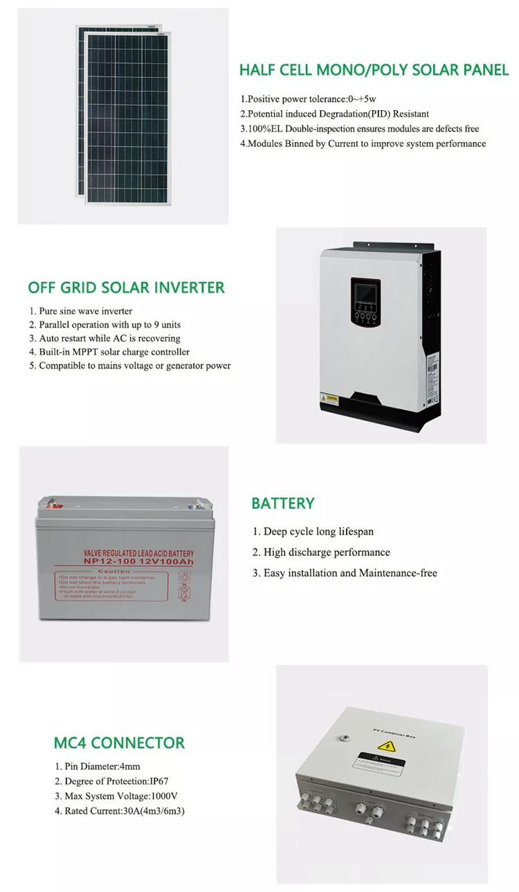 2KW 3KW 5KW 8KW 10KW 12KW Complete Solar Energy System Solar Panel Kit ...