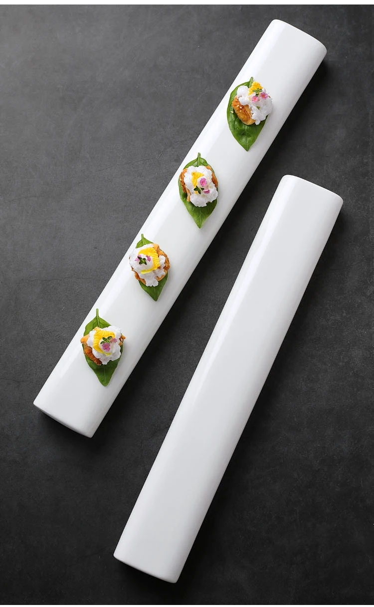 White Ceramic Show Plate Molecular Gastronomy Cold Dishes Sushi Sashimi ...
