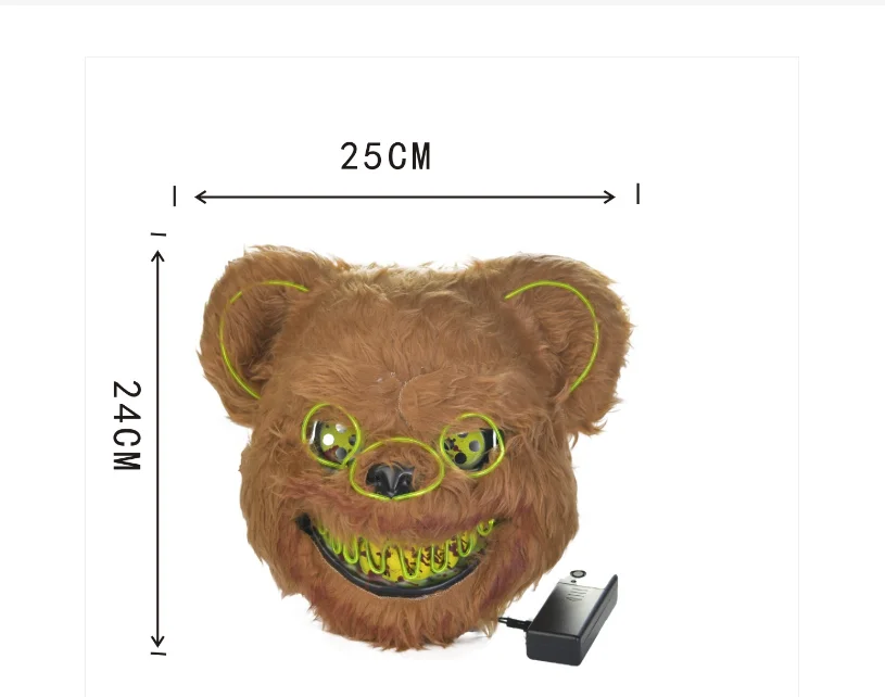 Cosplay Costume LED Light up Plush Masks for Halloween