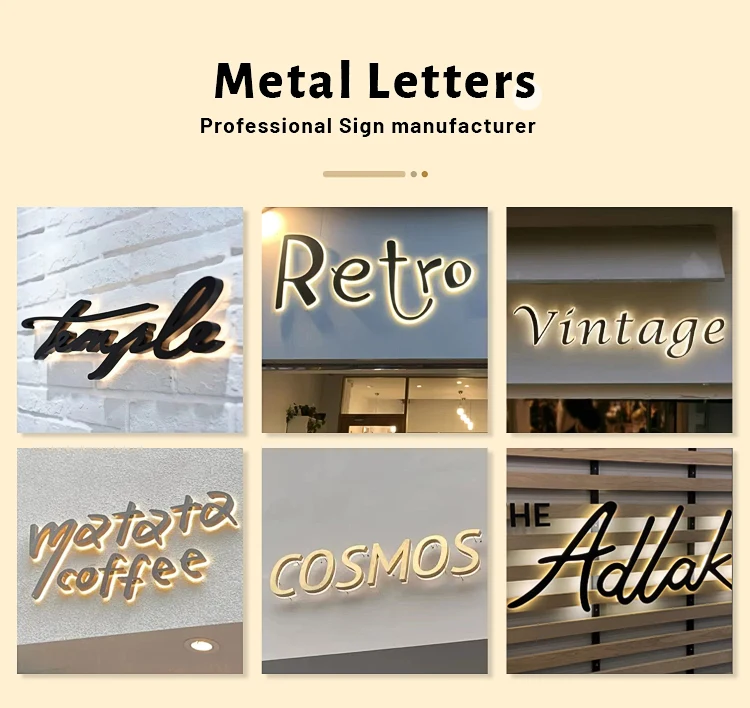 Custom Outdoor Business Logo Signages 3d Backlit Metal Sign Letter ...